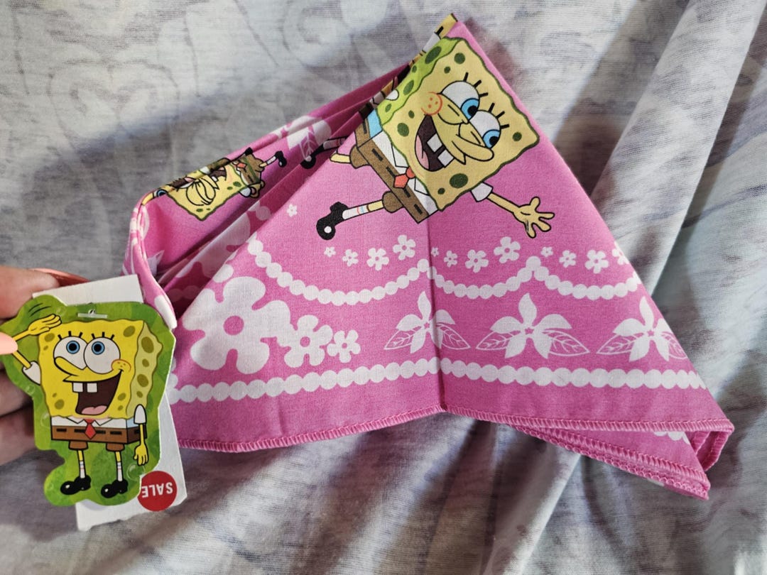 Retro Large Spongebob Squarepants Large Handkerchief Bandana Pristine ...