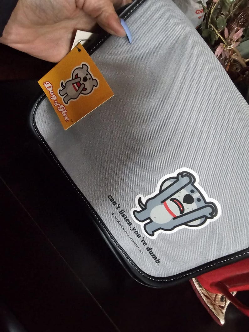 Very Rare Jim Benton dog of Glee Crossbody, Messenger Bag Tote Purse Can't Listen-you're Dumb ...