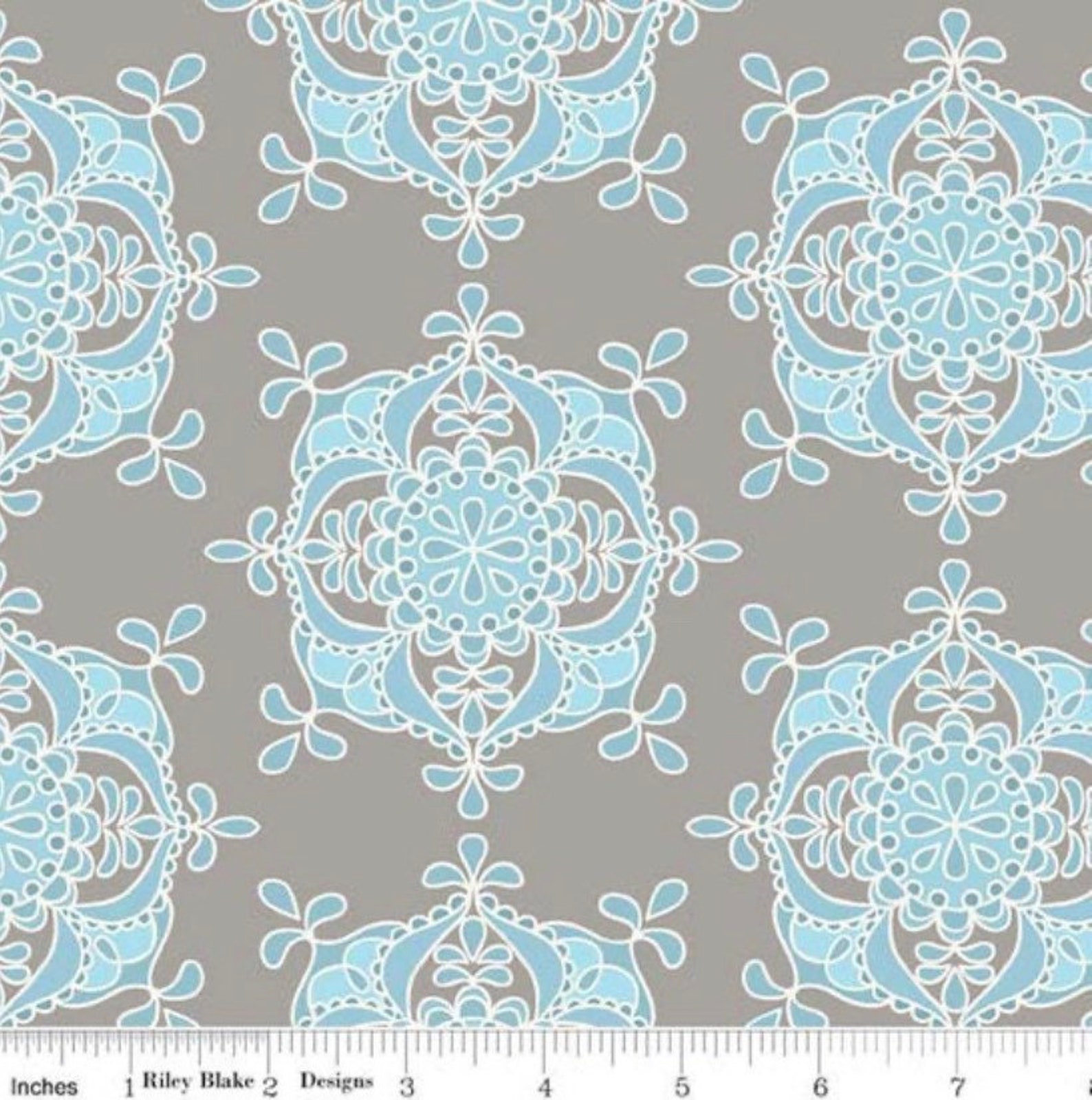 Riley Blake Priscilla Wallpaper Blue CC3364 Fabric BTY - Etsy