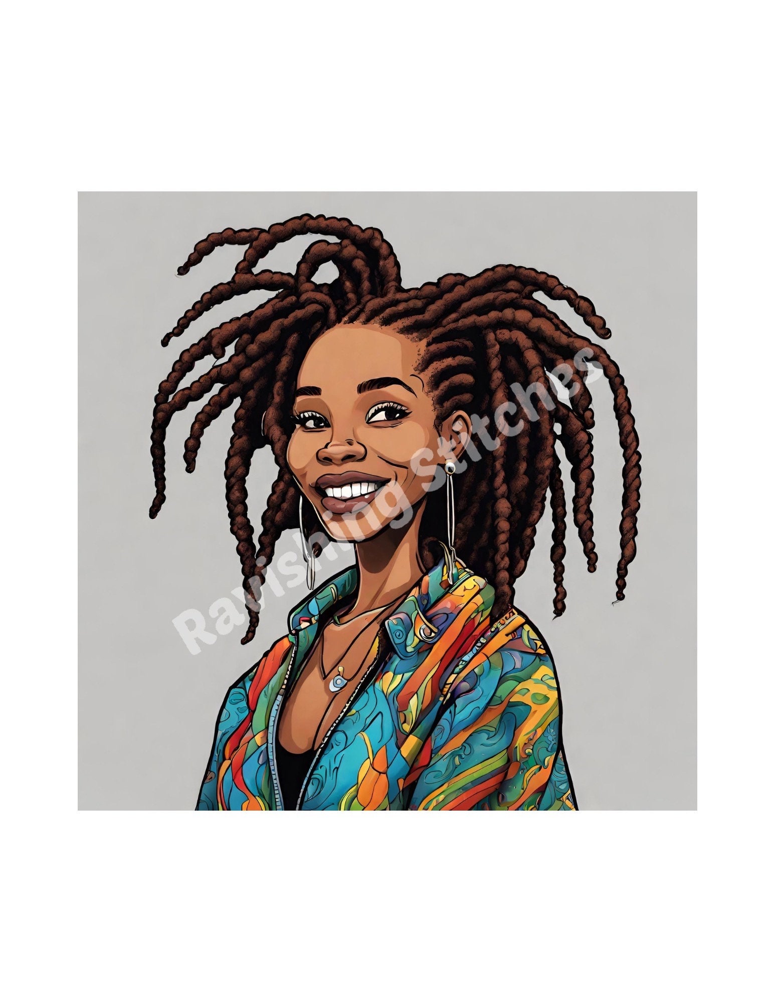 Woman With Locs PNG Image, Instant Download, Sublimation Design ...