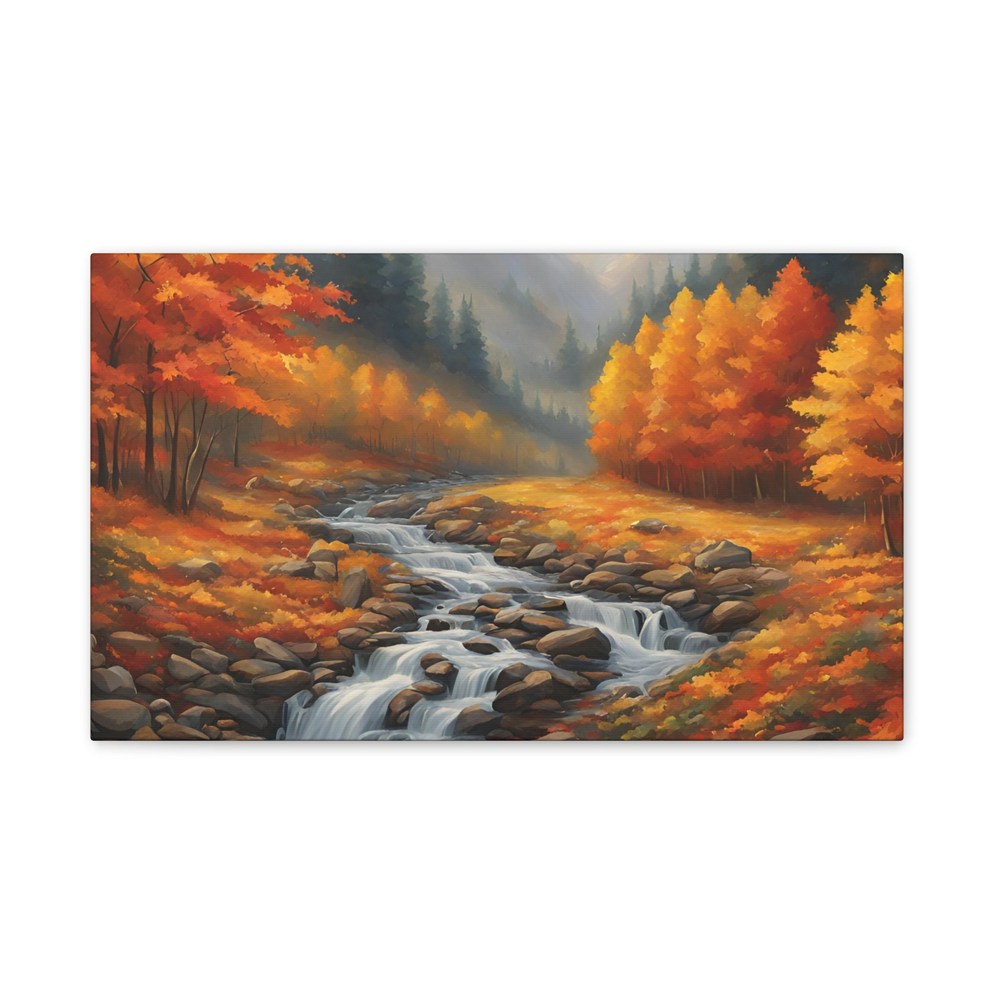 Fall Waterfall Canvas Wall Art Home Decor for Autumn Seasonal Design ...