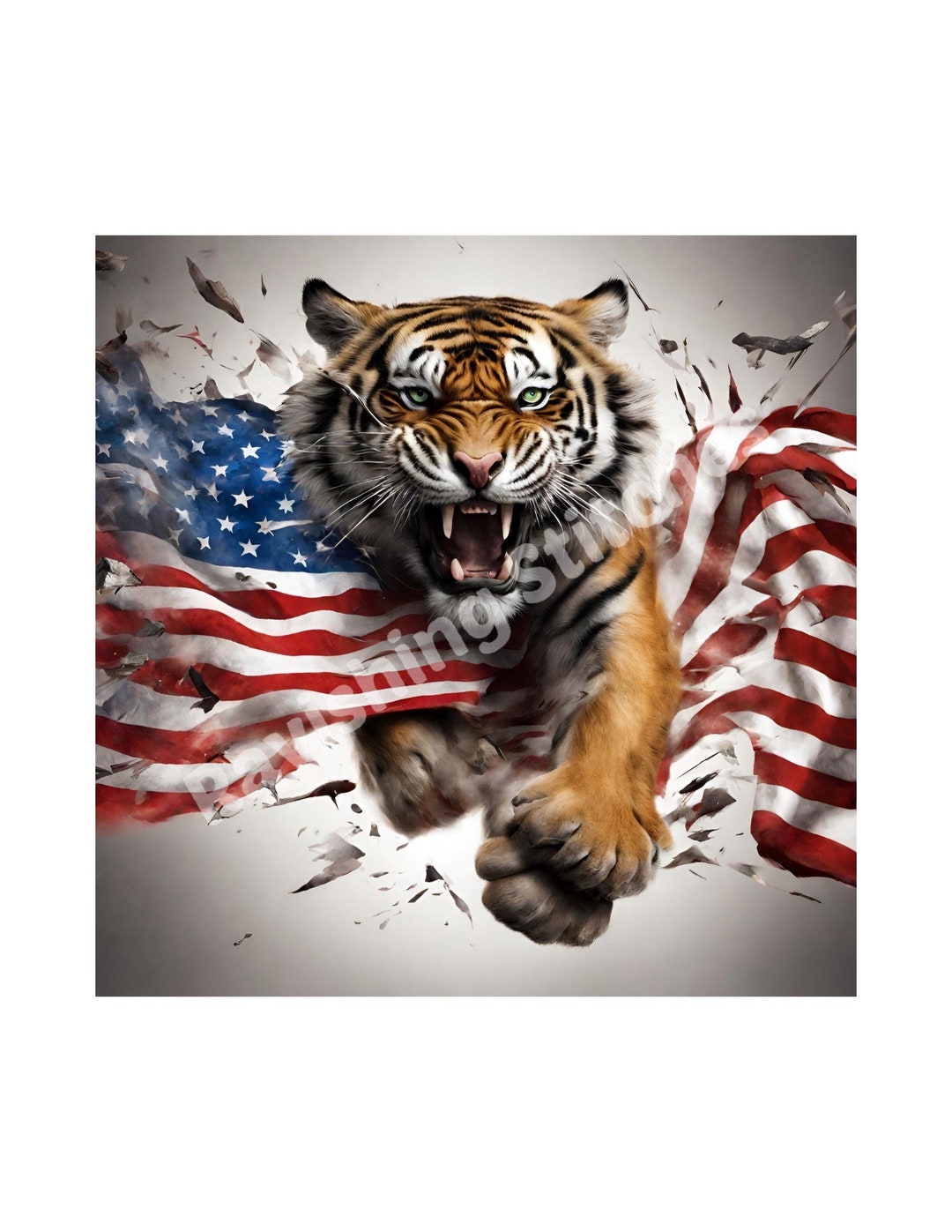 American Flag Tiger PNG Image, Instant Download, Sublimation Design ...