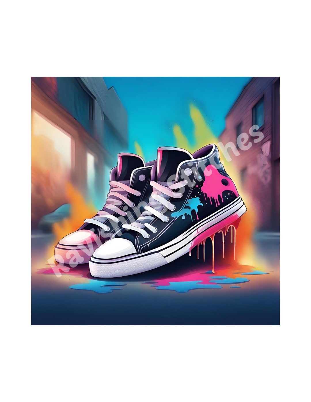 Paint Splatter Sneakers PNG Image, Instant Download, Sublimation Design ...
