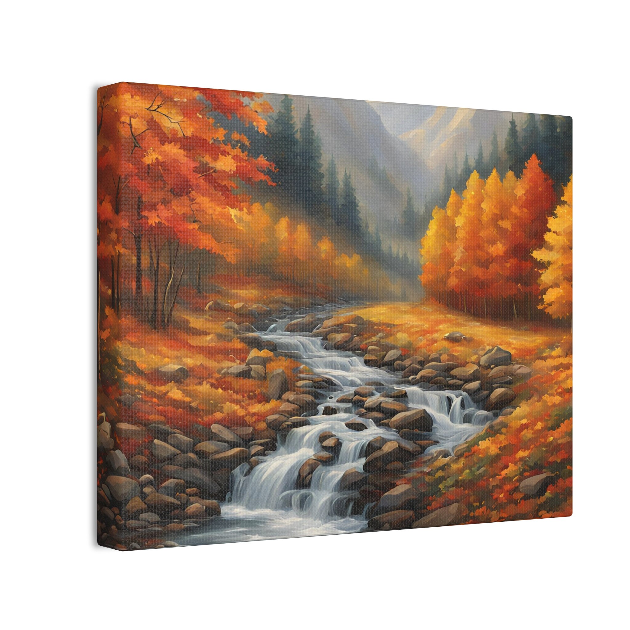 Fall Waterfall Canvas Wall Art Home Decor for Autumn Seasonal Design ...