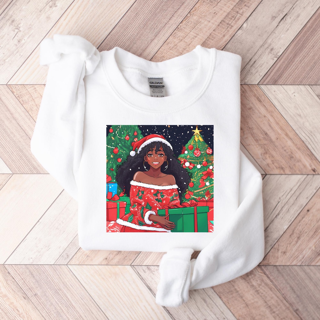 Black Girl Christmas Png Black Girl Clip Art Santa Claus PNG Holiday ...