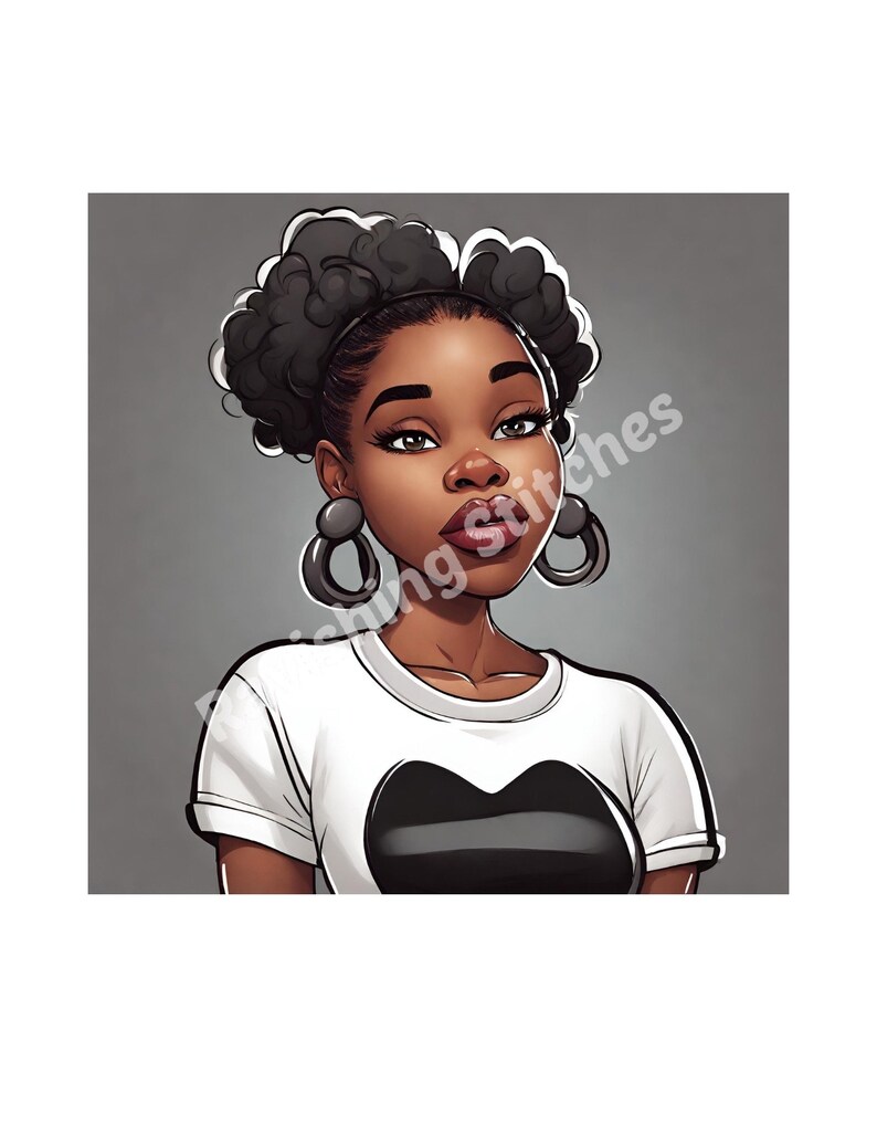 Pretty Lady Cartoon PNG Image, Instant Download, Sublimation Design ...