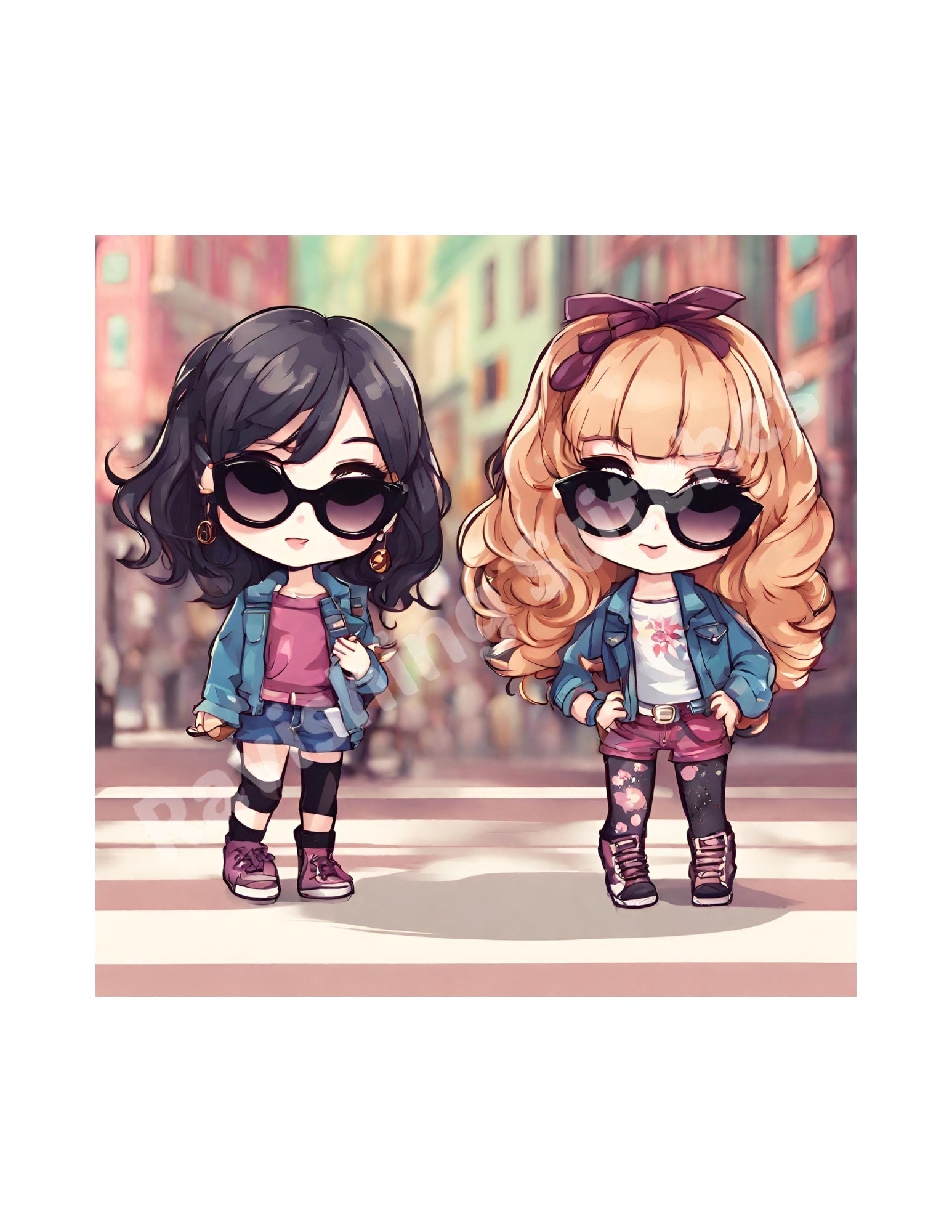 Chibi Cartoon Friends PNG Image, Instant Download, Sublimation Design ...