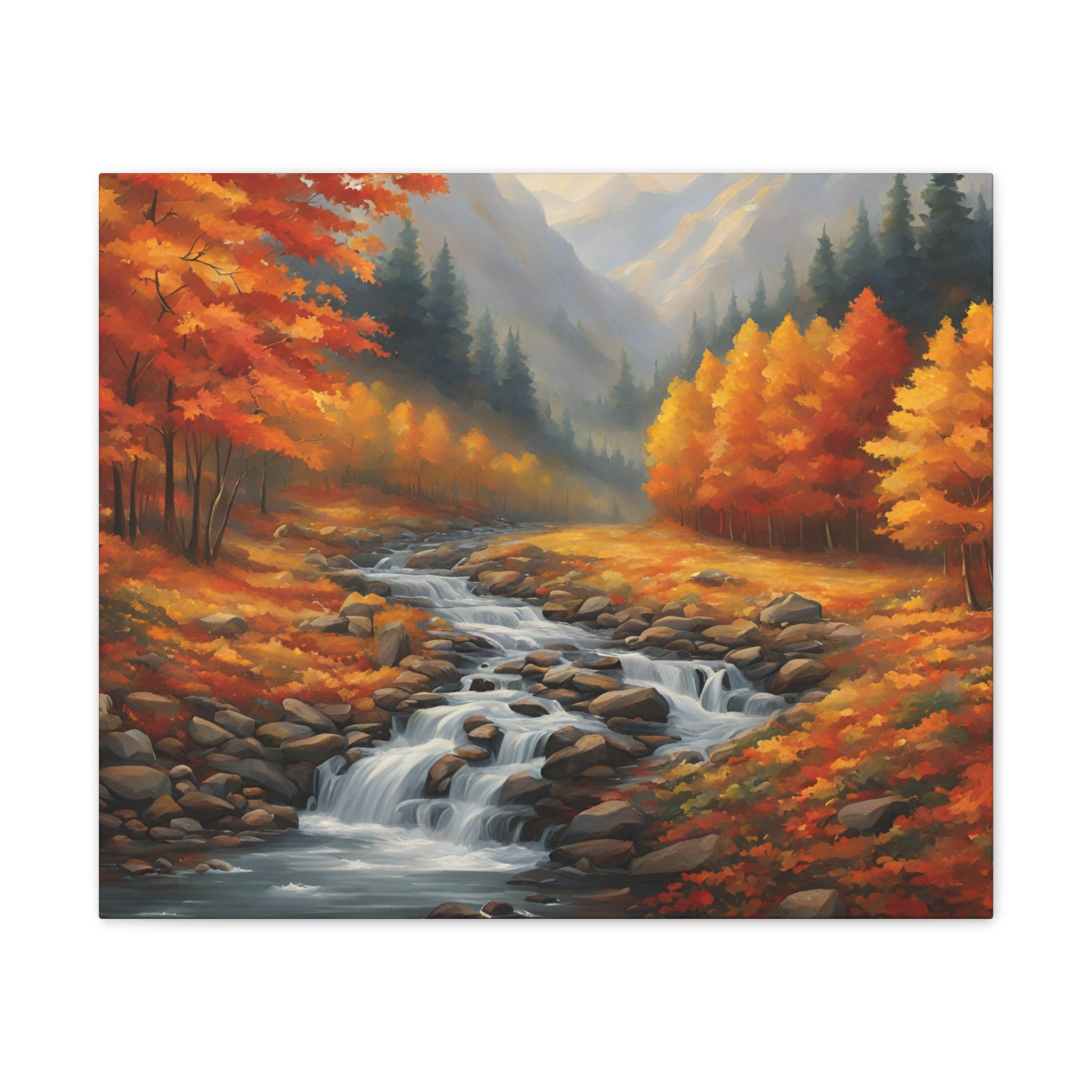 Fall Waterfall Canvas Wall Art Home Decor for Autumn Seasonal Design ...
