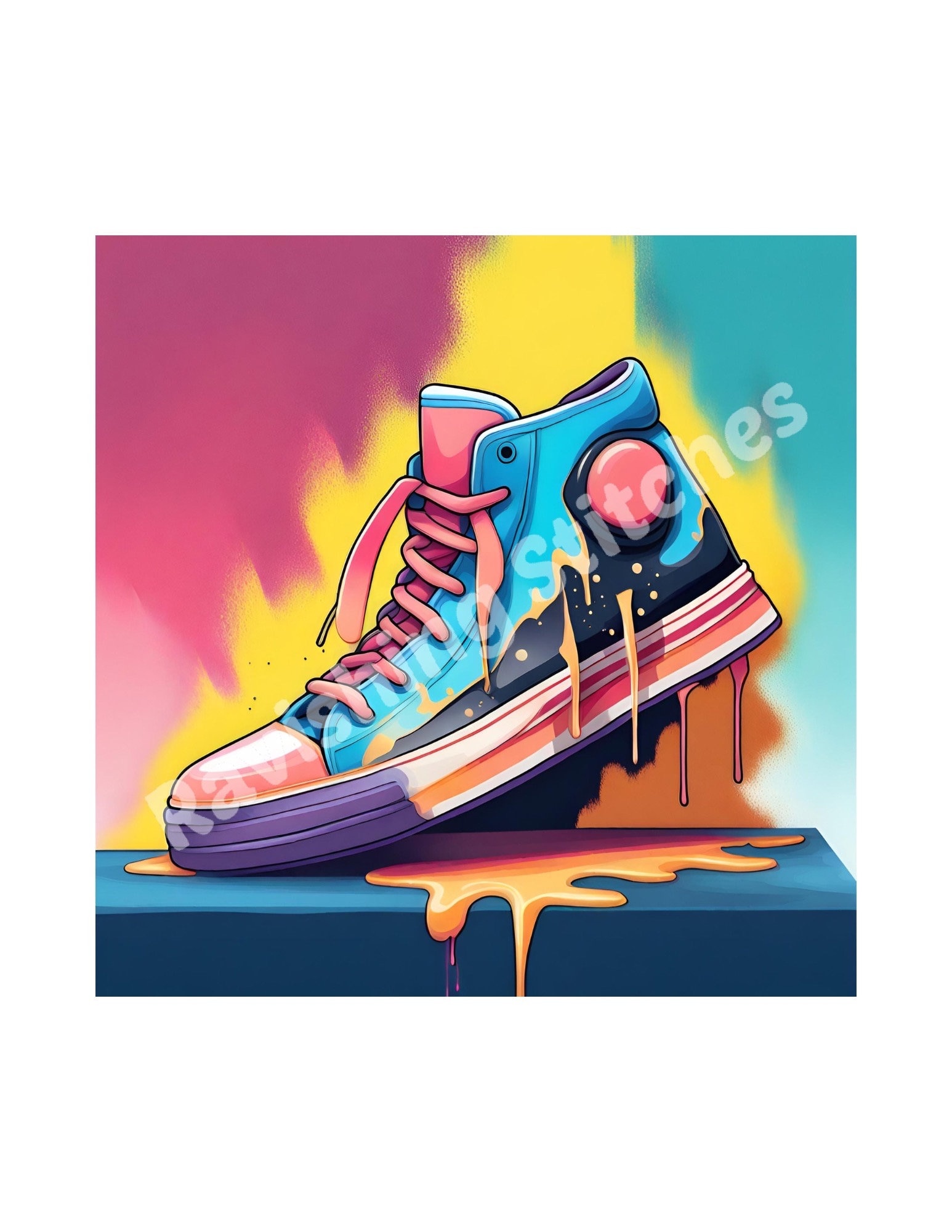 Paint Splatter Sneakers PNG Image, Instant Download, Sublimation Design ...