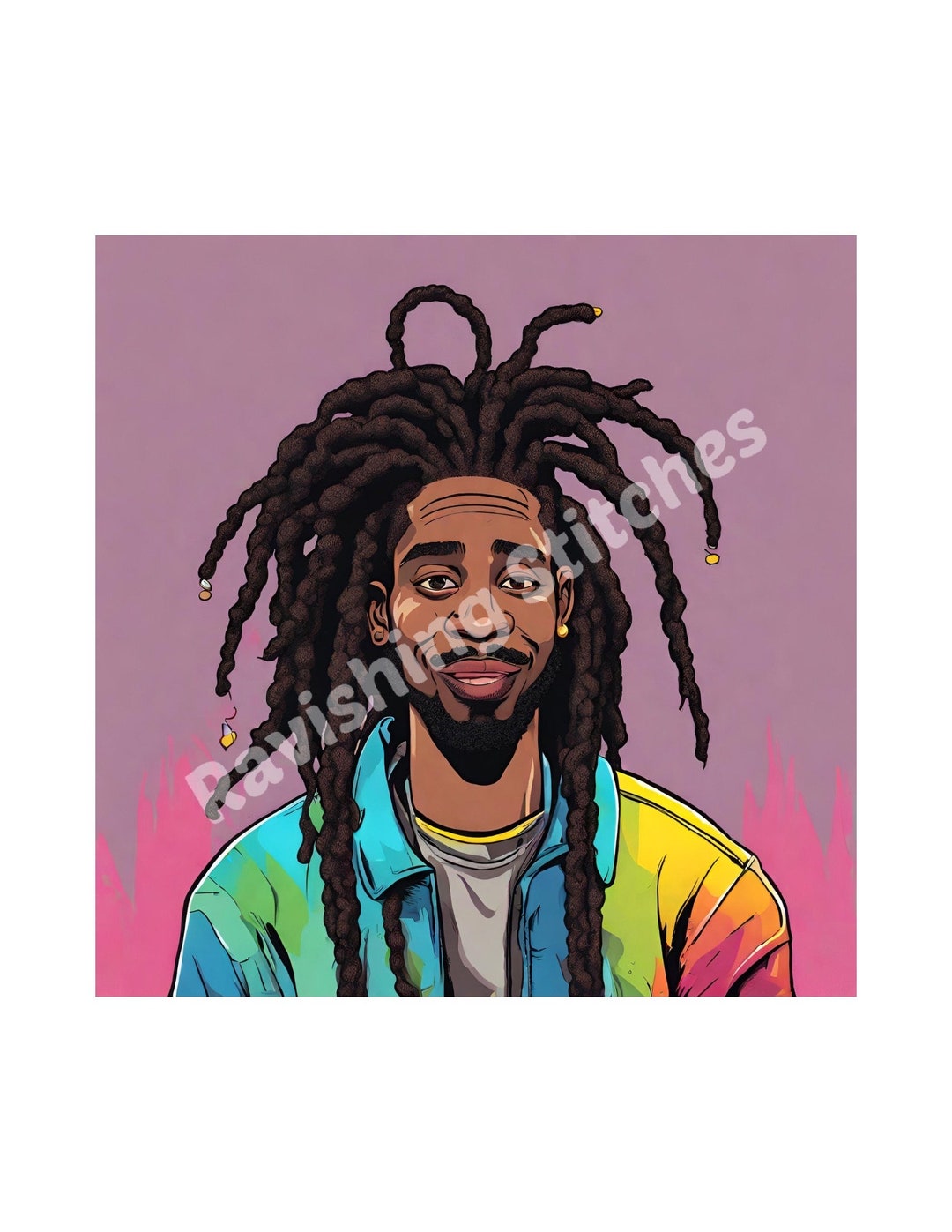 Man With Locs PNG Image, Instant Download, Sublimation Design, Creative ...