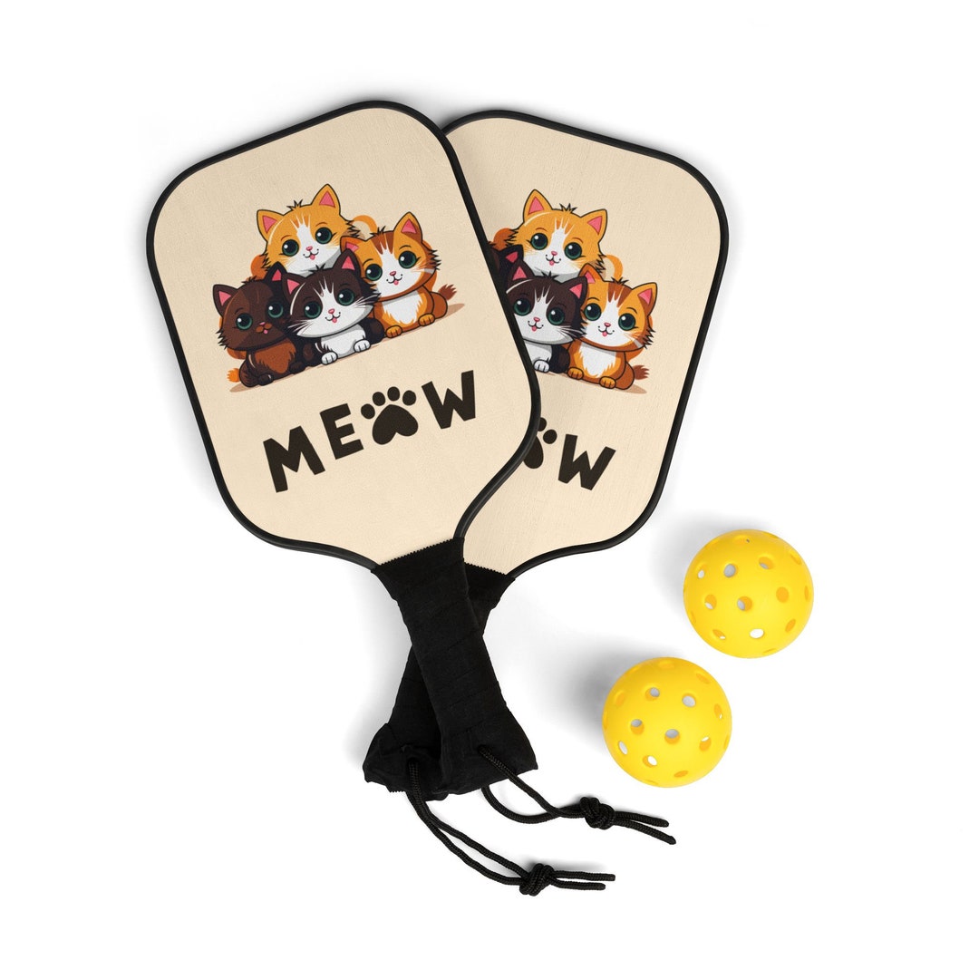 Cat Pickleball Kit Gift for Cat Lover Animal Lover Cat Pickleball ...