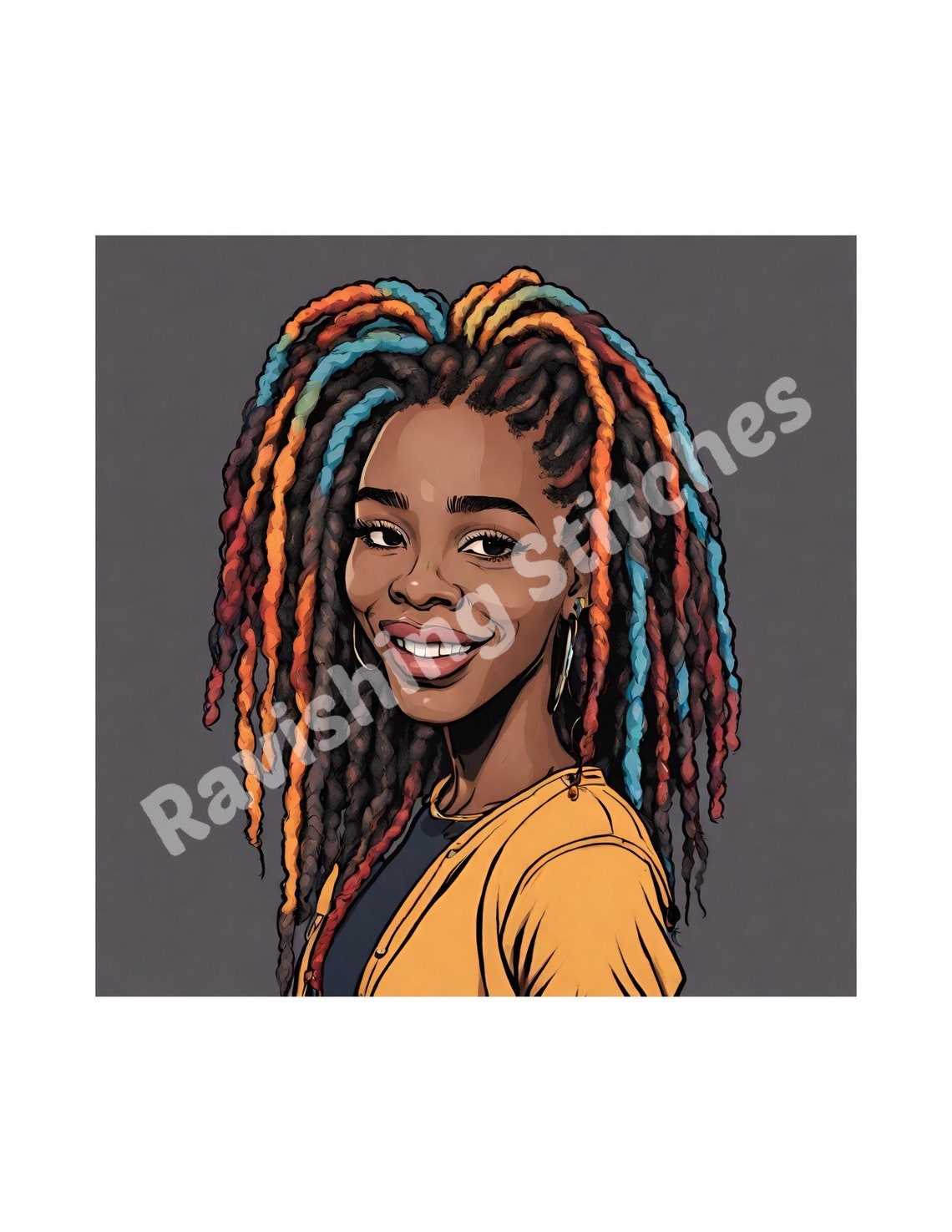 Woman With Locs PNG Image, Instant Download, Sublimation Design ...