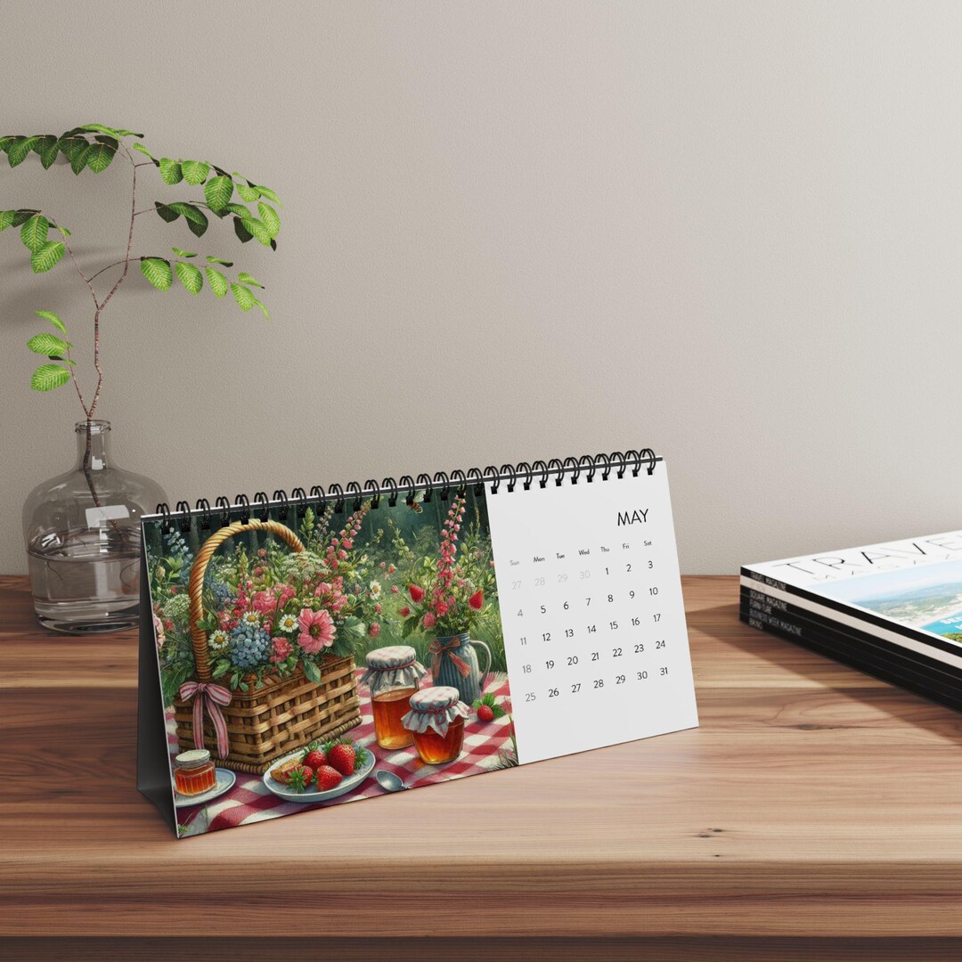 Cottagecore Desktop Calendar 2025 Stationery Gift Desktop Decor ...