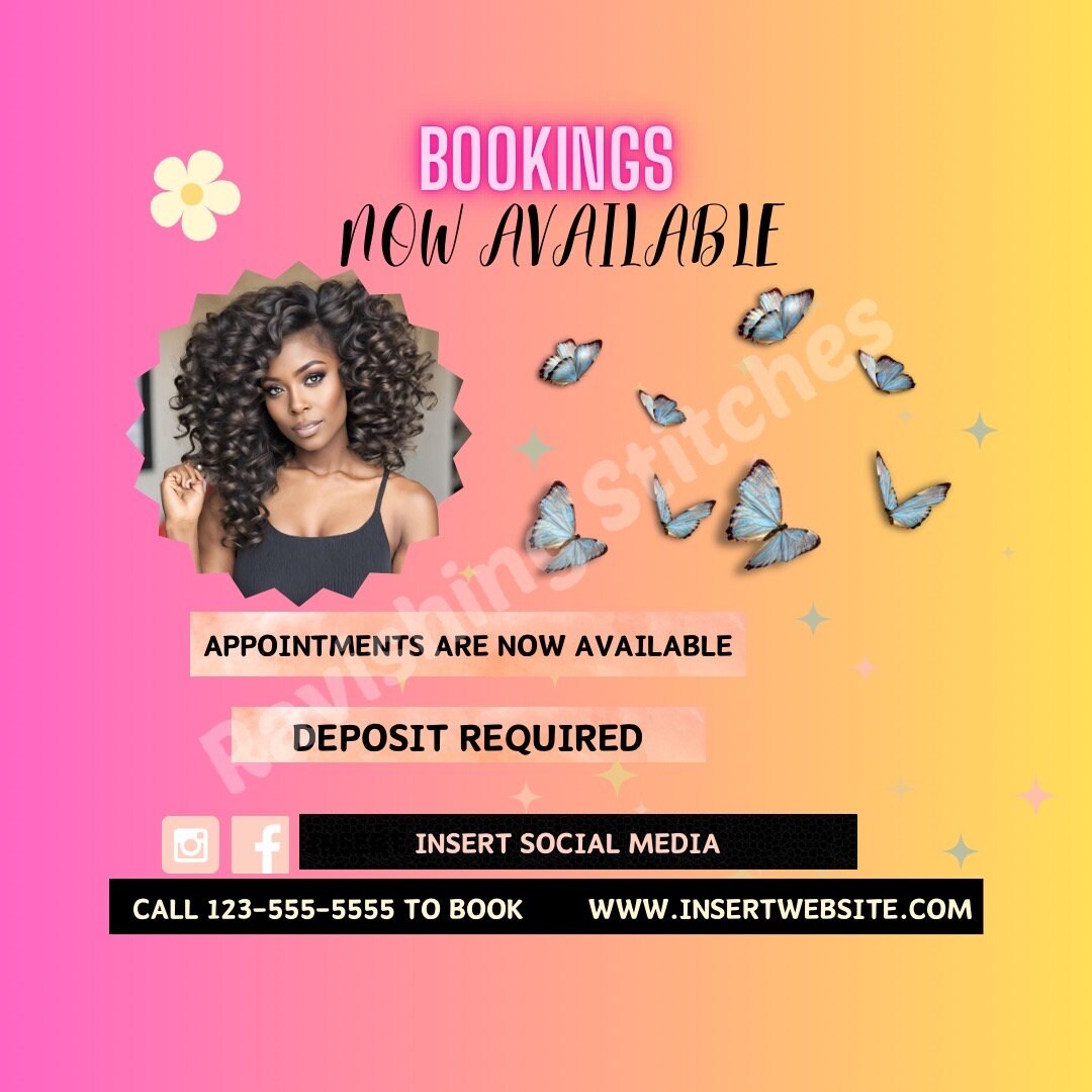 Digital Appointment Booking Template - Editable Digital Download ...