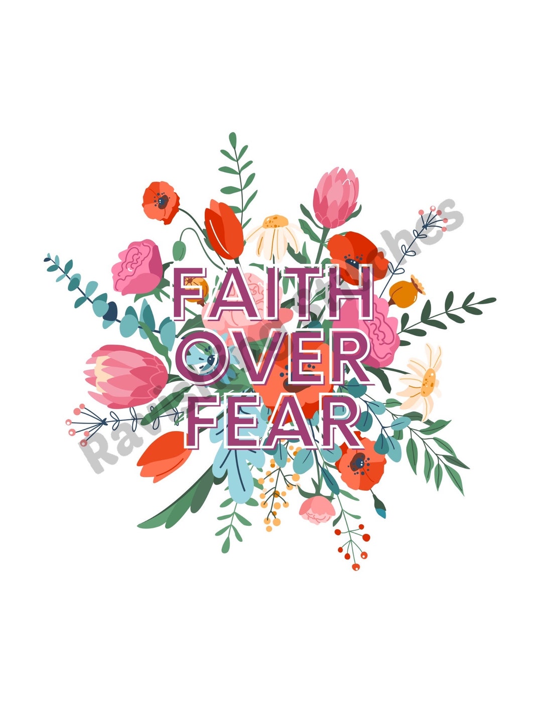 Faith Over Fear PNG Image, Instant Download, Sublimation Design ...