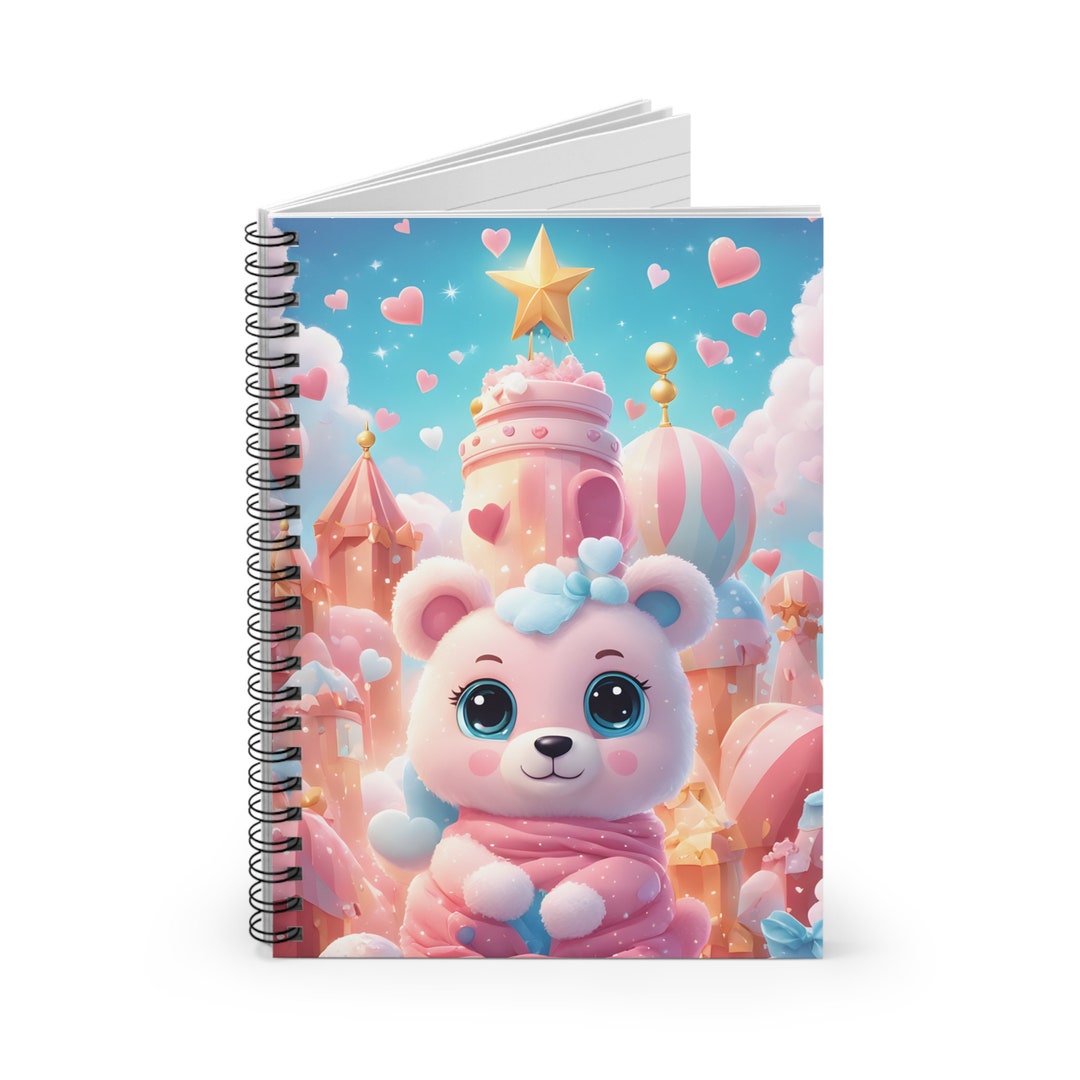Kawaii Teddy Bear Notebook, Kawaii Journal, Stationery, Writer, Anime ...