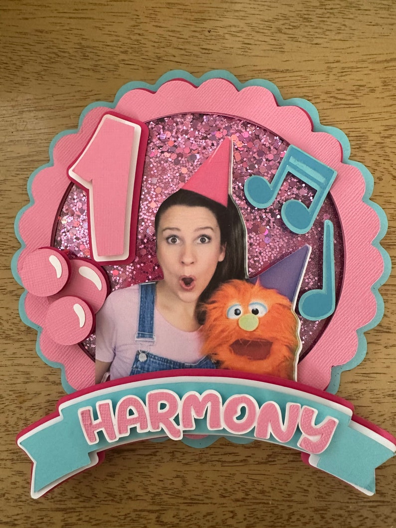 Bubble Gum Ms. Rachel Glitter Cake Topper - Etsy