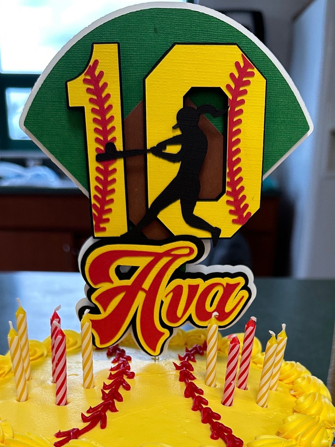 Softball Birthday 3-D Cake Topper - Etsy