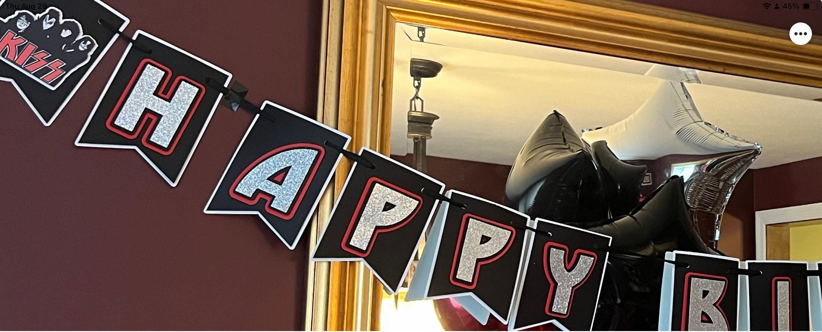 Kiss Happy Birthday Banner - Etsy