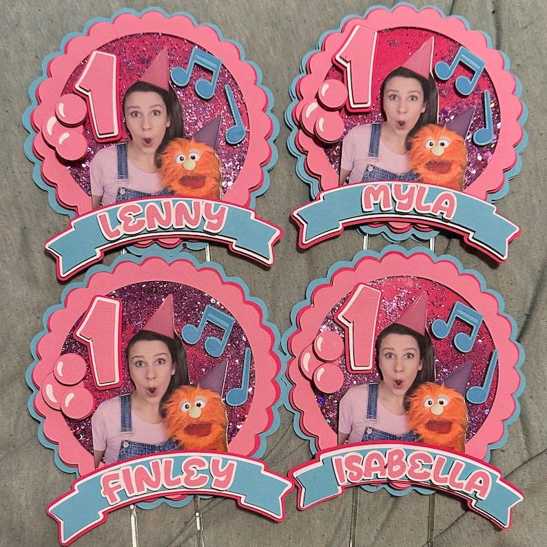 Bubble Gum Ms. Rachel Glitter Cake Topper - Etsy