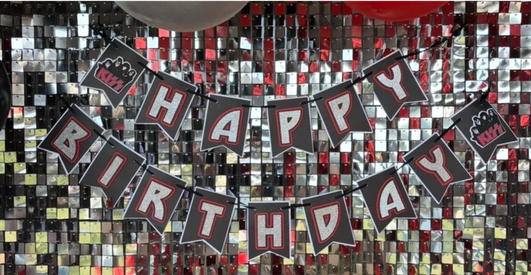 Kiss Happy Birthday Banner - Etsy