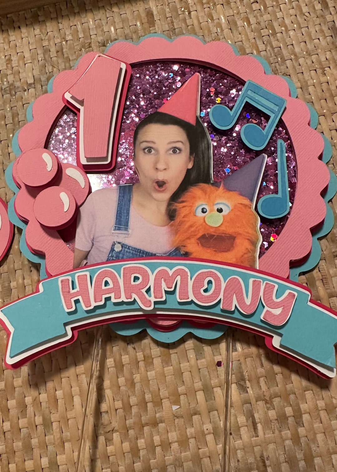 Bubble Gum Ms. Rachel Glitter Cake Topper - Etsy