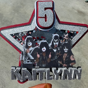 KISS Rock Band 3-D Star Glitter Cake Topper - Etsy