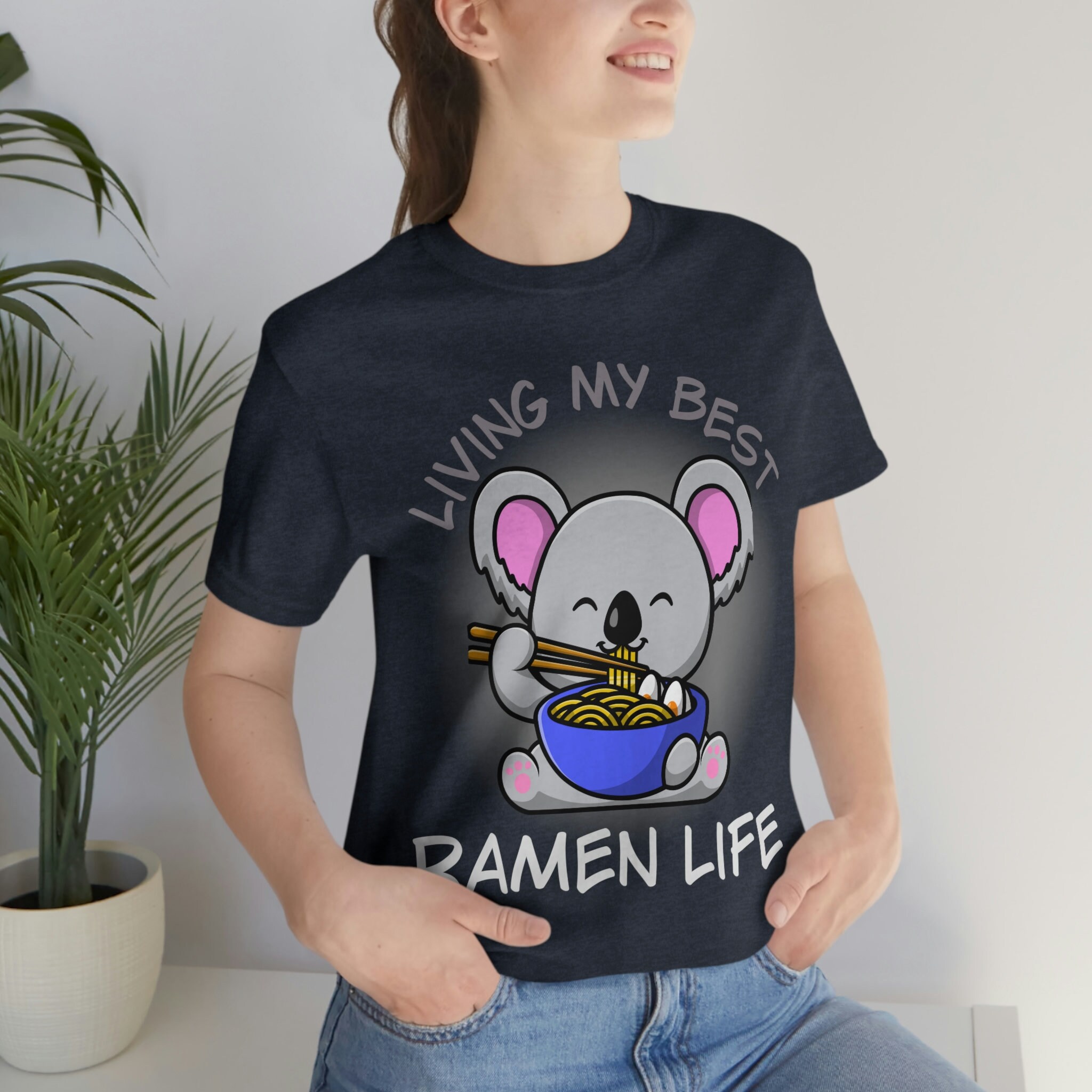Cute Living My Best Ramen Life Kawaii Anime Koala Chopsticks Tshirt S ...
