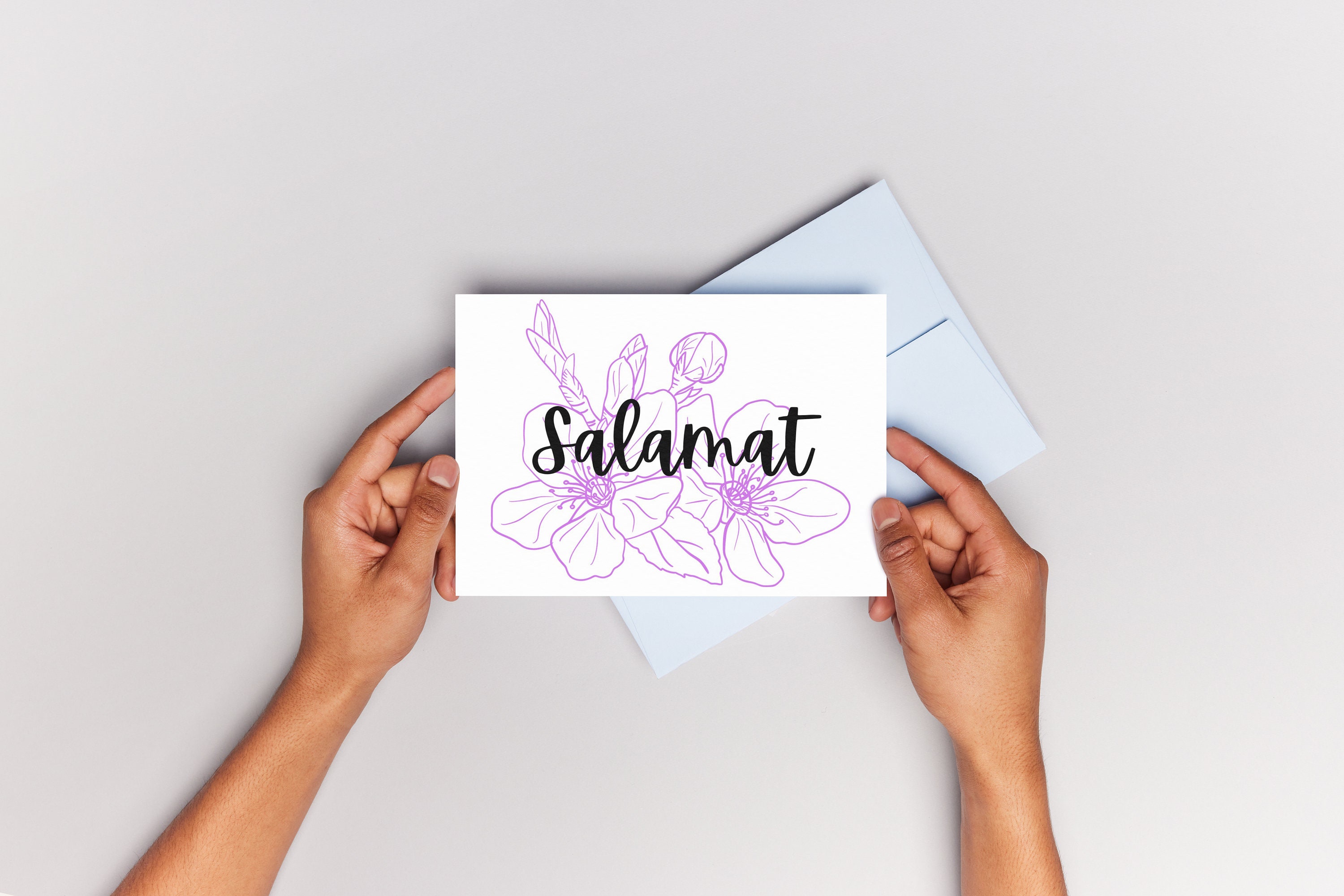 Digital Thank You Card, Folded Landscape, Tagalog, Salamat, Greeting ...