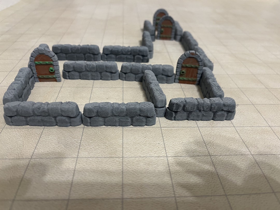 TTRPG Dungeon Walls and Doors Set hand Painted - Etsy