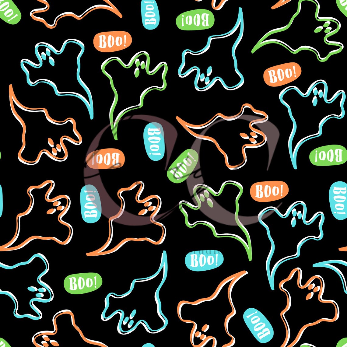 Neon Ghosts//green and Blue Seamless File - Etsy