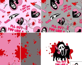 Horror/halloween Seamless File//scream-pink - Etsy