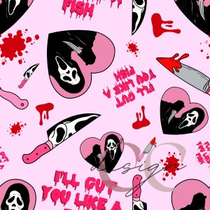 Horror/halloween Seamless File//scream-pink - Etsy