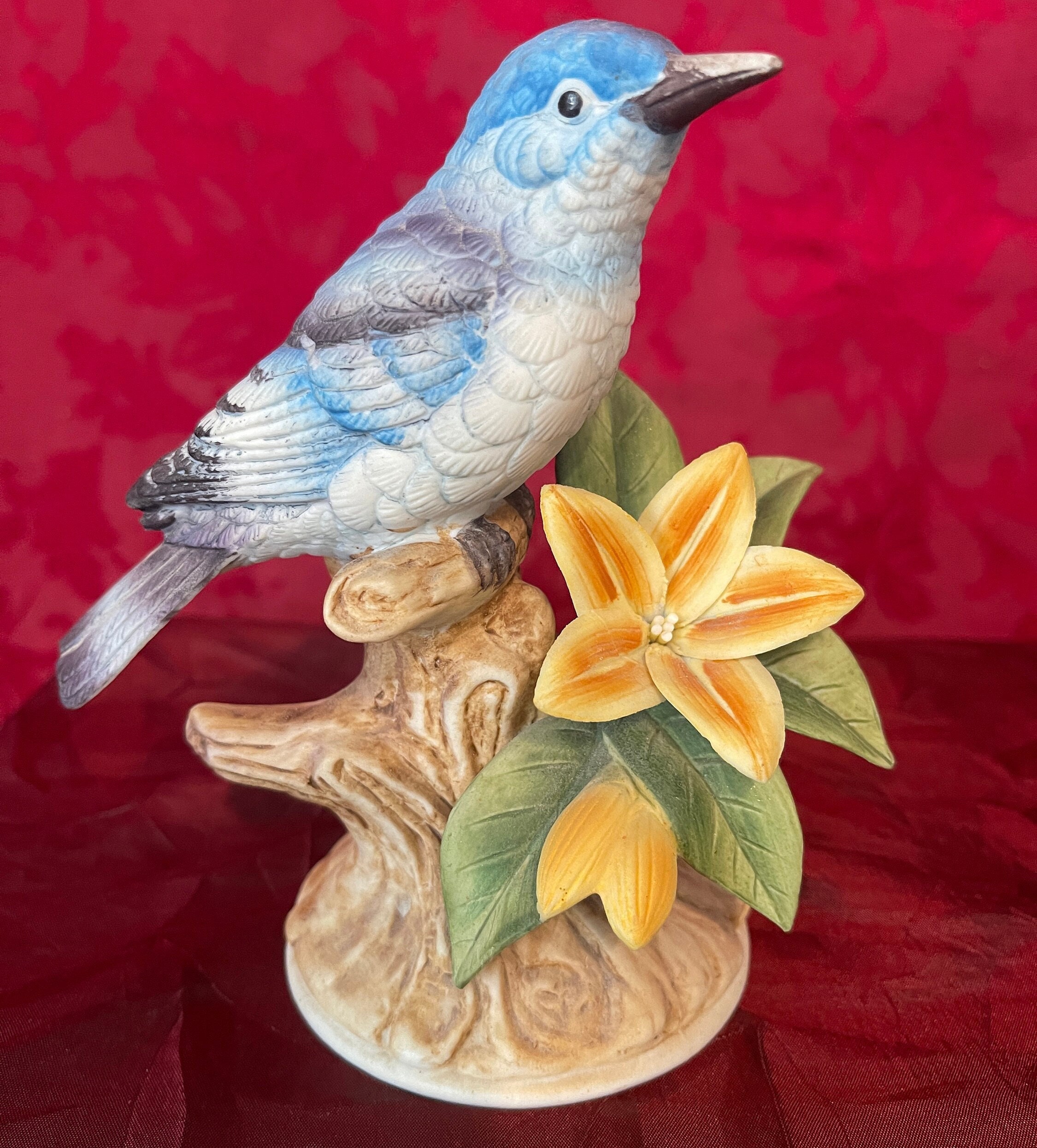 Vintage Mountain Bluebird Porcelain Figurine Andrea by Sadek Made in ...