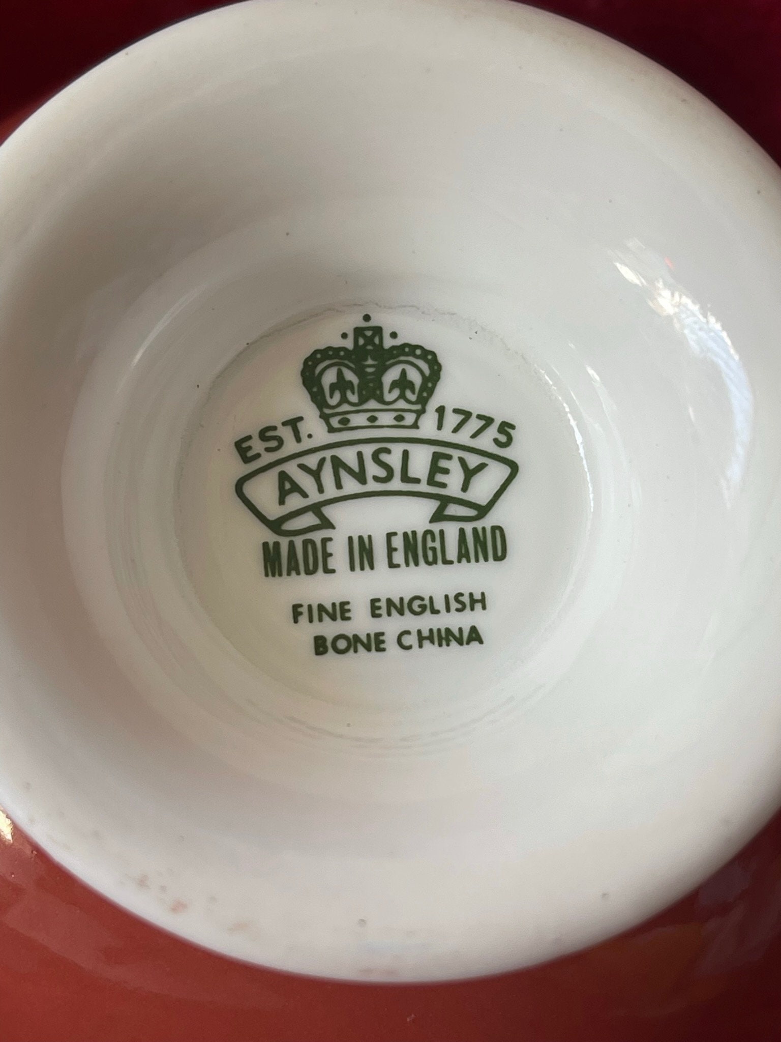 Aynsley Fine English Bone China Made in England Teacup Rust/brown Color ...