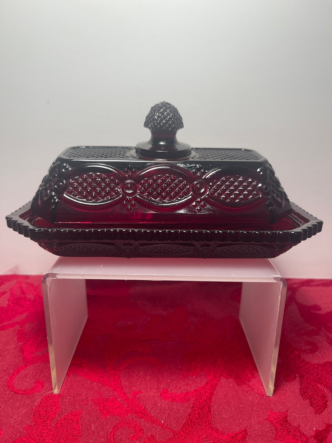 Vintage Avon Cape Cod Ruby Red Glass Butter Dish 1970's - Etsy