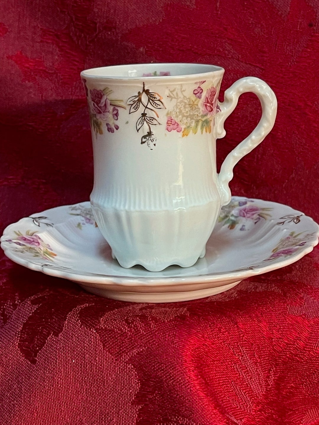 Antique Carl Tielsch CT Porcelain Demitasse Cup and Saucer Set Made in ...