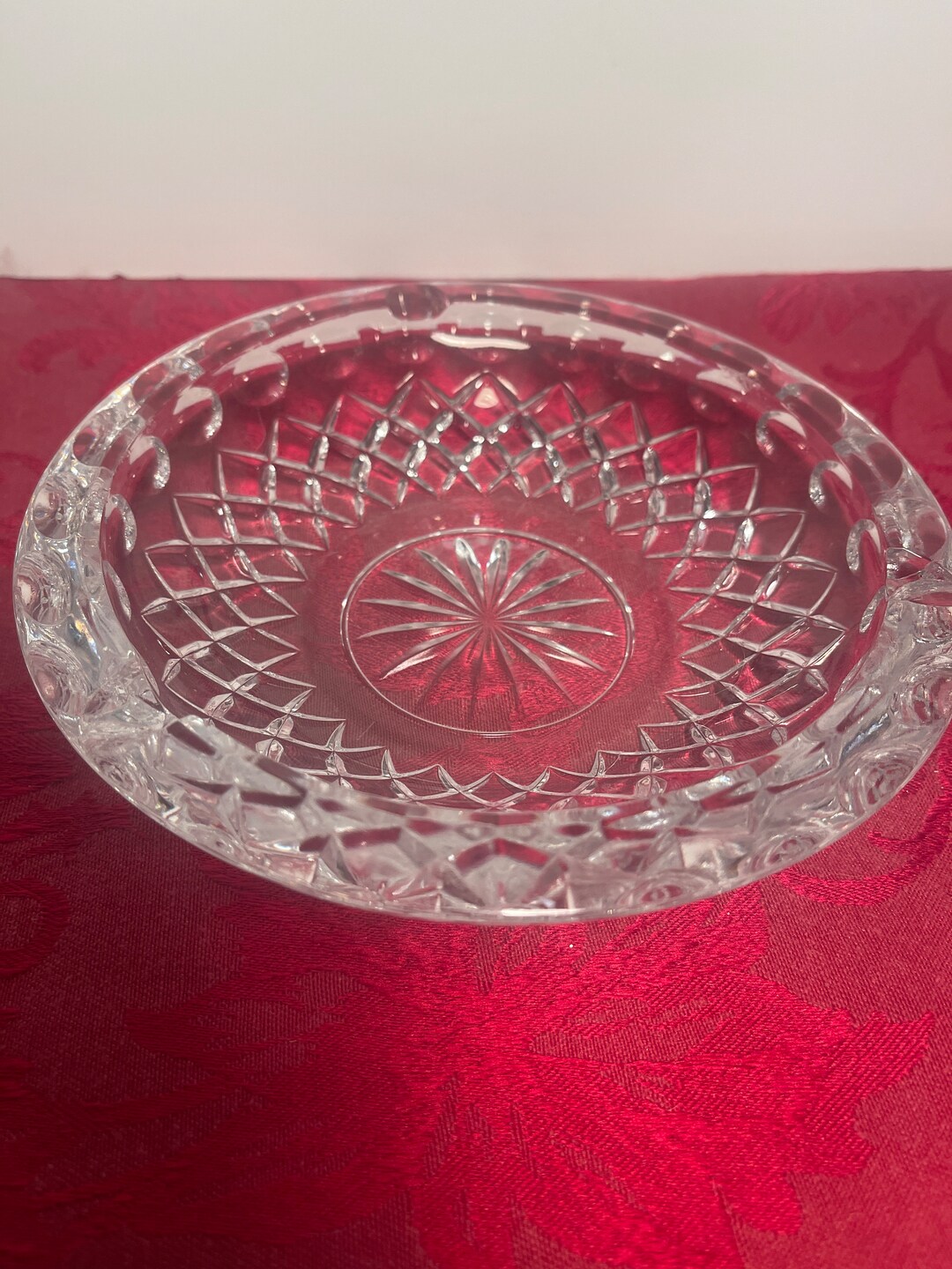 Vintage Princess House Crystal Ashtray Diamond Pattern Royal Highlights ...