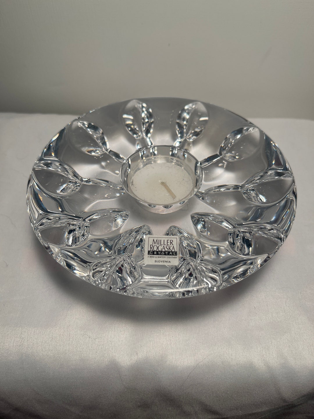 Vintage MCM Miller Rogaska Crystal Votive Made in Slovenia Reed and ...