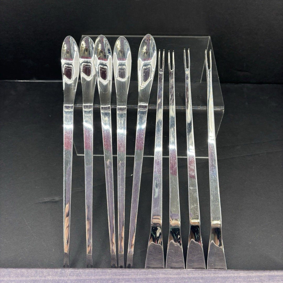 Lobster Crab & Seafood Forks Picks Bent Tines Spoon Scoop Set of 9 ...