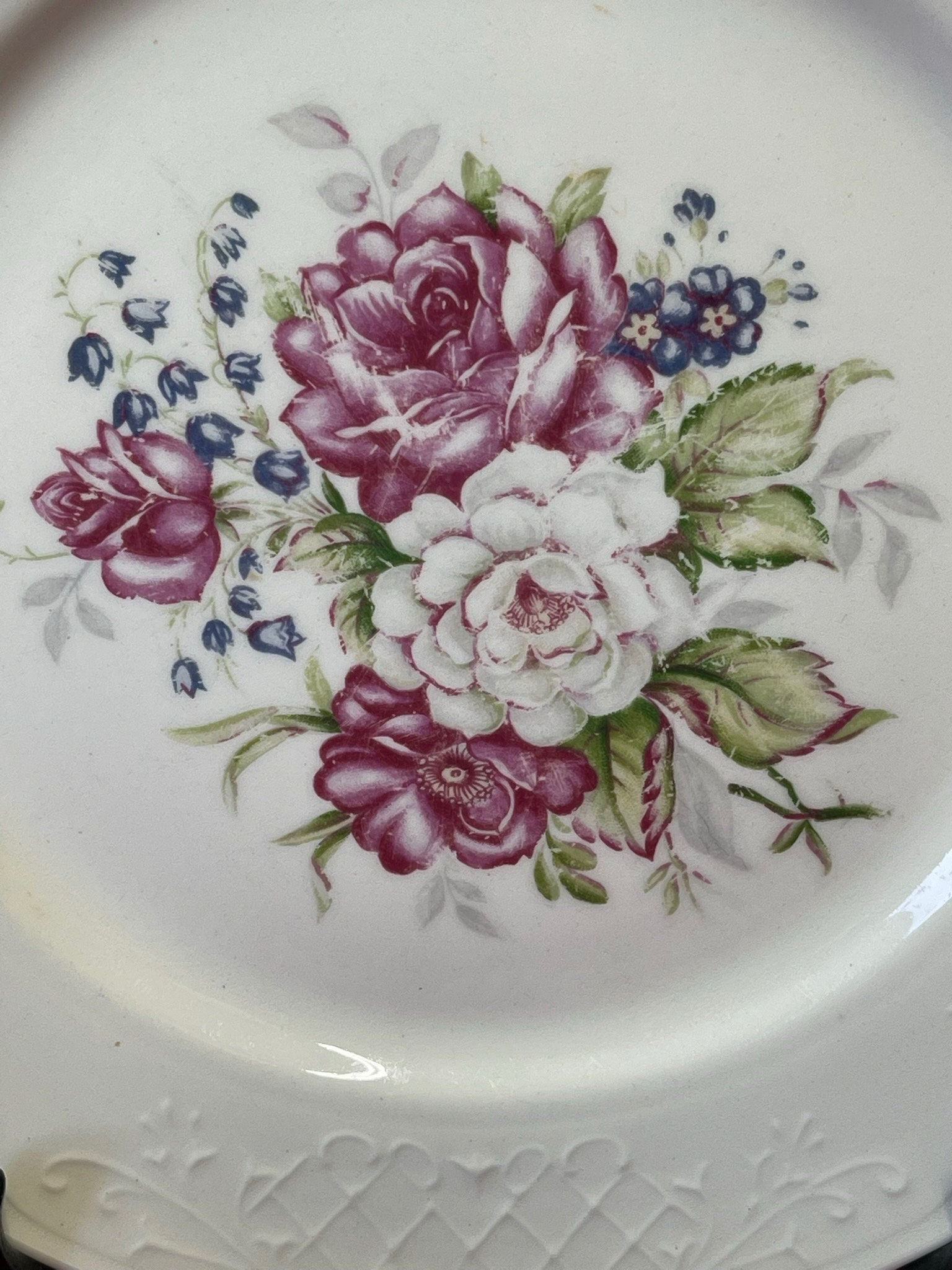 Nasco Rose Marie Pattern Plate Made in Japan Hand Painted RARE Pink and ...