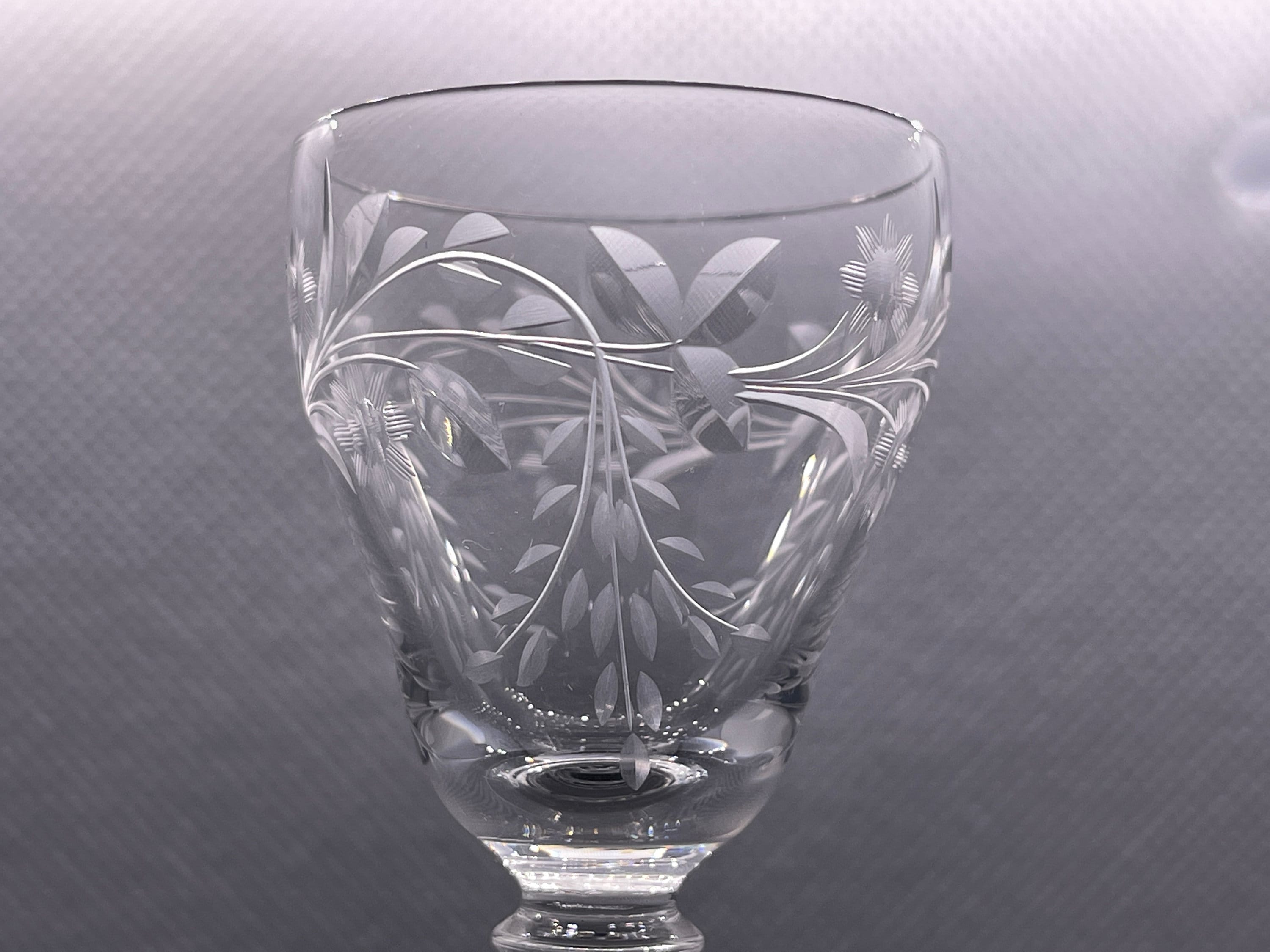 Kusak Glass Works Set of 6 Stemmed Cordial Glasses Jasmine - Etsy