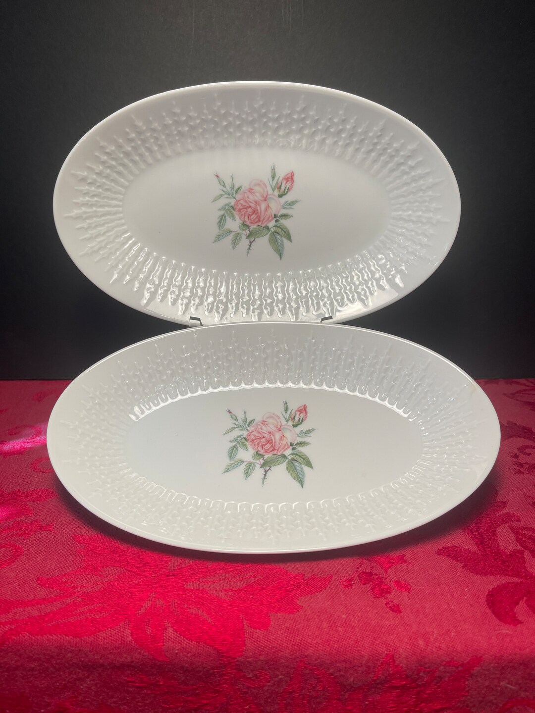 Pair of Hutschenreuther Excellenz Rosita Pattern Oval Serving Dishes ...