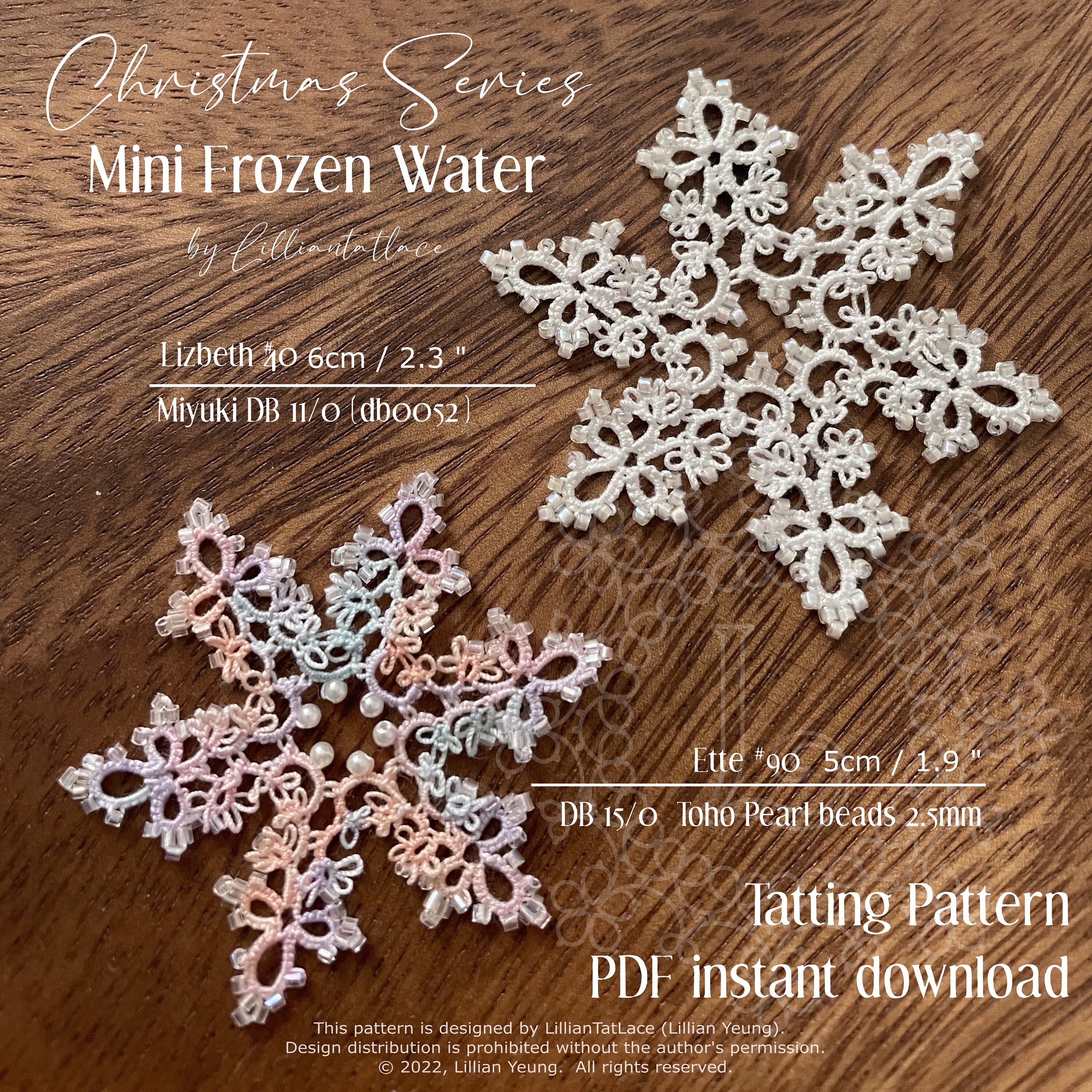 Mini modèle de frivolité Frozen Water en forme de flocon de neige ...