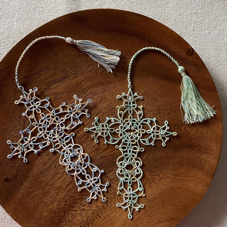 Grateful Cross Bookmark Tatting Tutorial With Diagram and Written ...