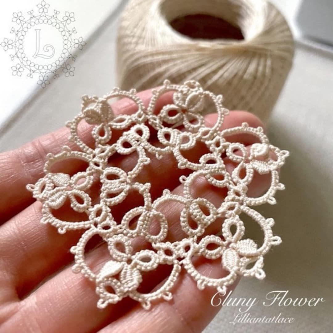 Cluny Flower Tatting Pattern Instant Download Pdf Frivolite Lace Leaves ...