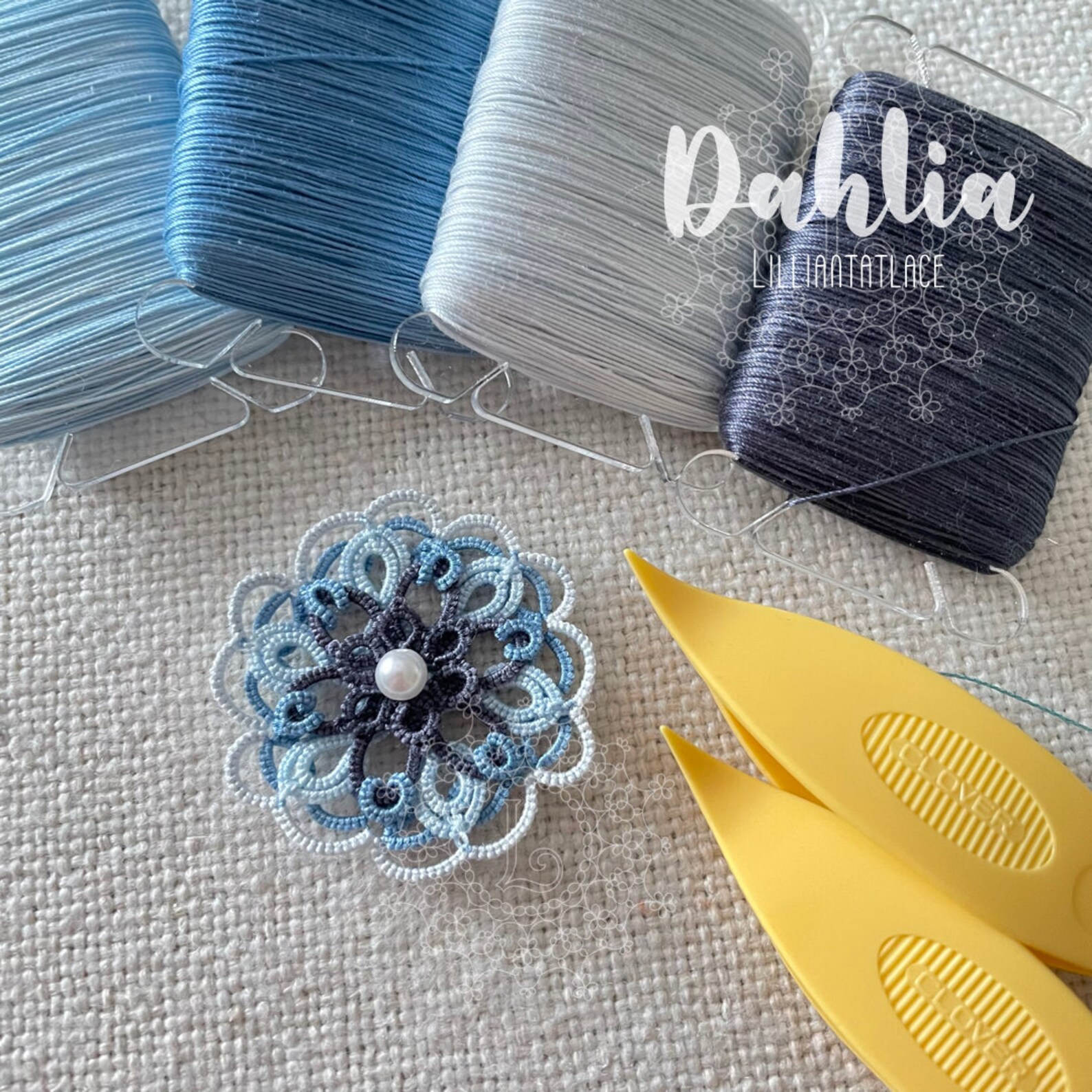 Dahlia Brooch Tatting Pattern: Layered Effect Tutorial (PDF Download ...