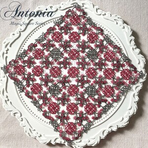 Antonia Magic Square Tatting Lace Doily Pattern for Advanced Tatters (2 ...