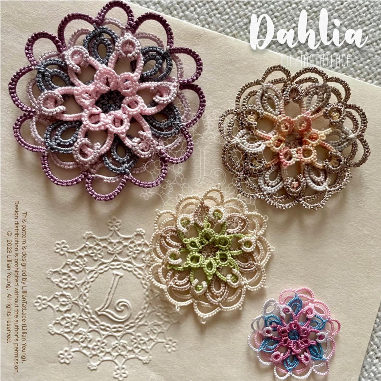Dahlia Brooch Tatting Pattern: Layered Effect Tutorial (PDF Download ...