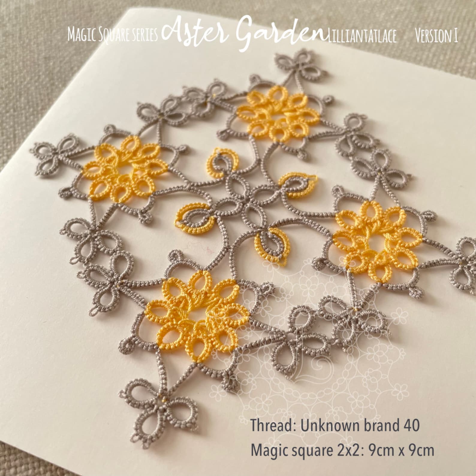 Aster Garden Tatting Lace Doily Pattern: Magic Square, Advanced (PDF ...
